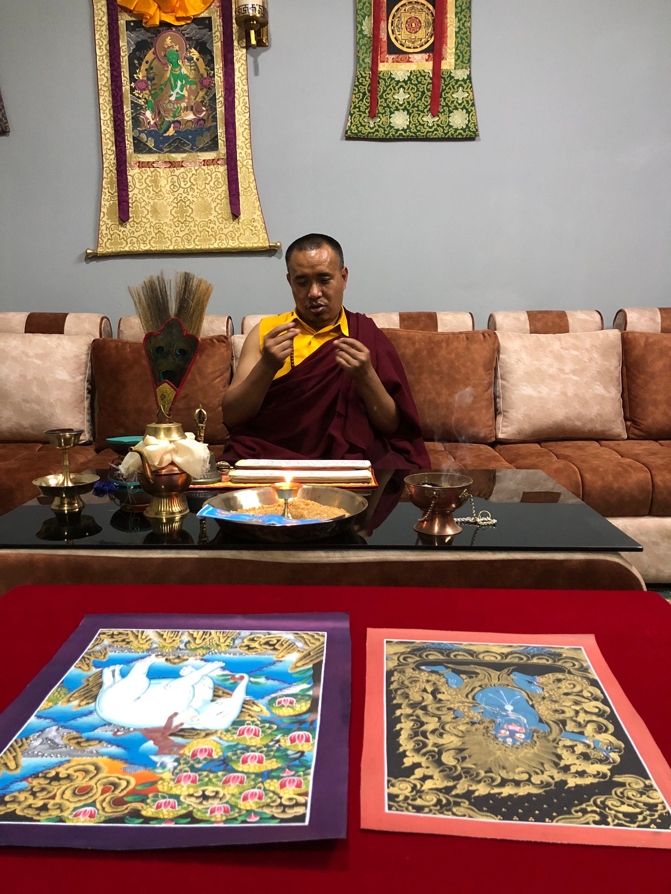 Four Best Friends Thangka, Four Harmonious Animals (friends) - Handmade ...