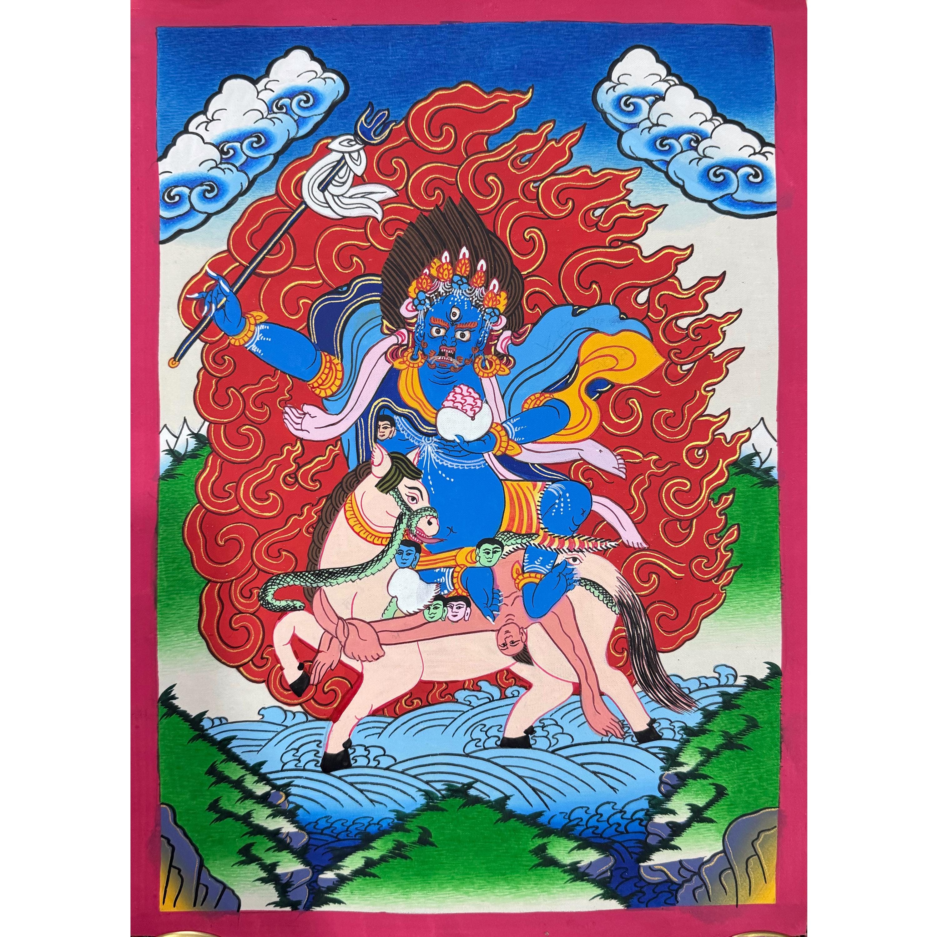 Palden Lhamo Thangka, Dharma Protector, Handmade Thangka on Cotton ...