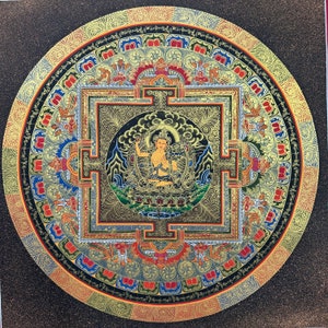Hand-painted Manjushree Mandala Thangka Painting, Best for Meditation ...