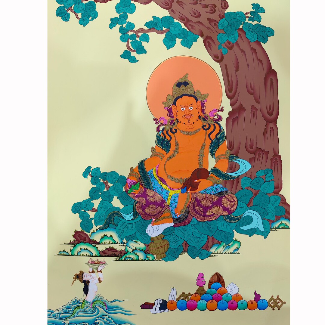 Jambala Thangka Painting, Zambala, Kubera, Dzambala Thangka ...