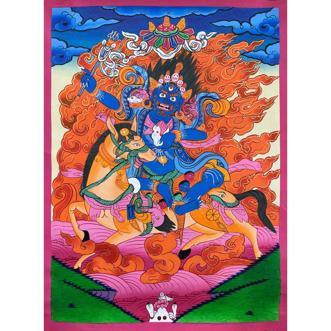 Palden Lhamo Thangka, Dharma Protector, Handmade Thangka on Cotton ...