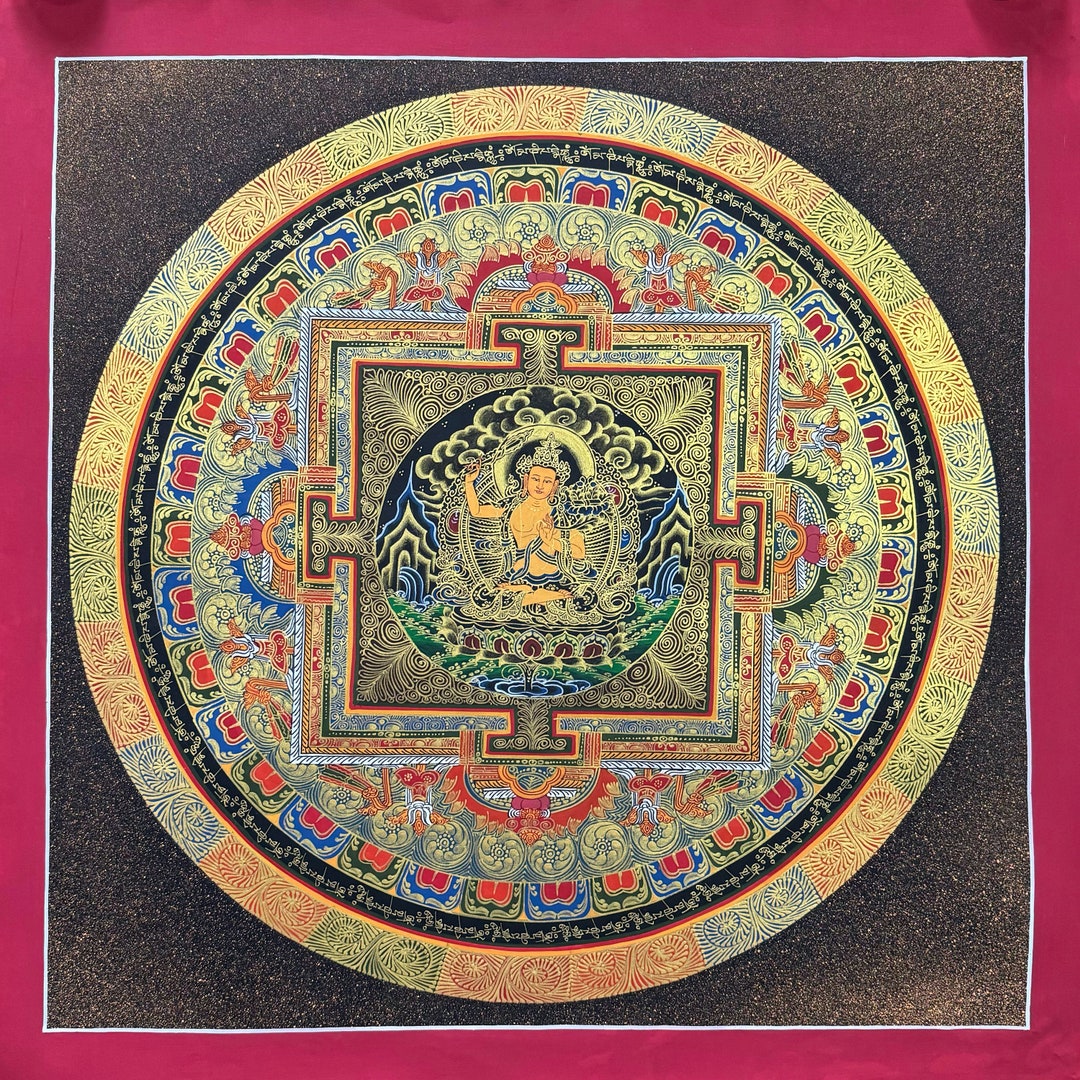 Hand-painted Manjushree Mandala Thangka Painting, Best for Meditation ...