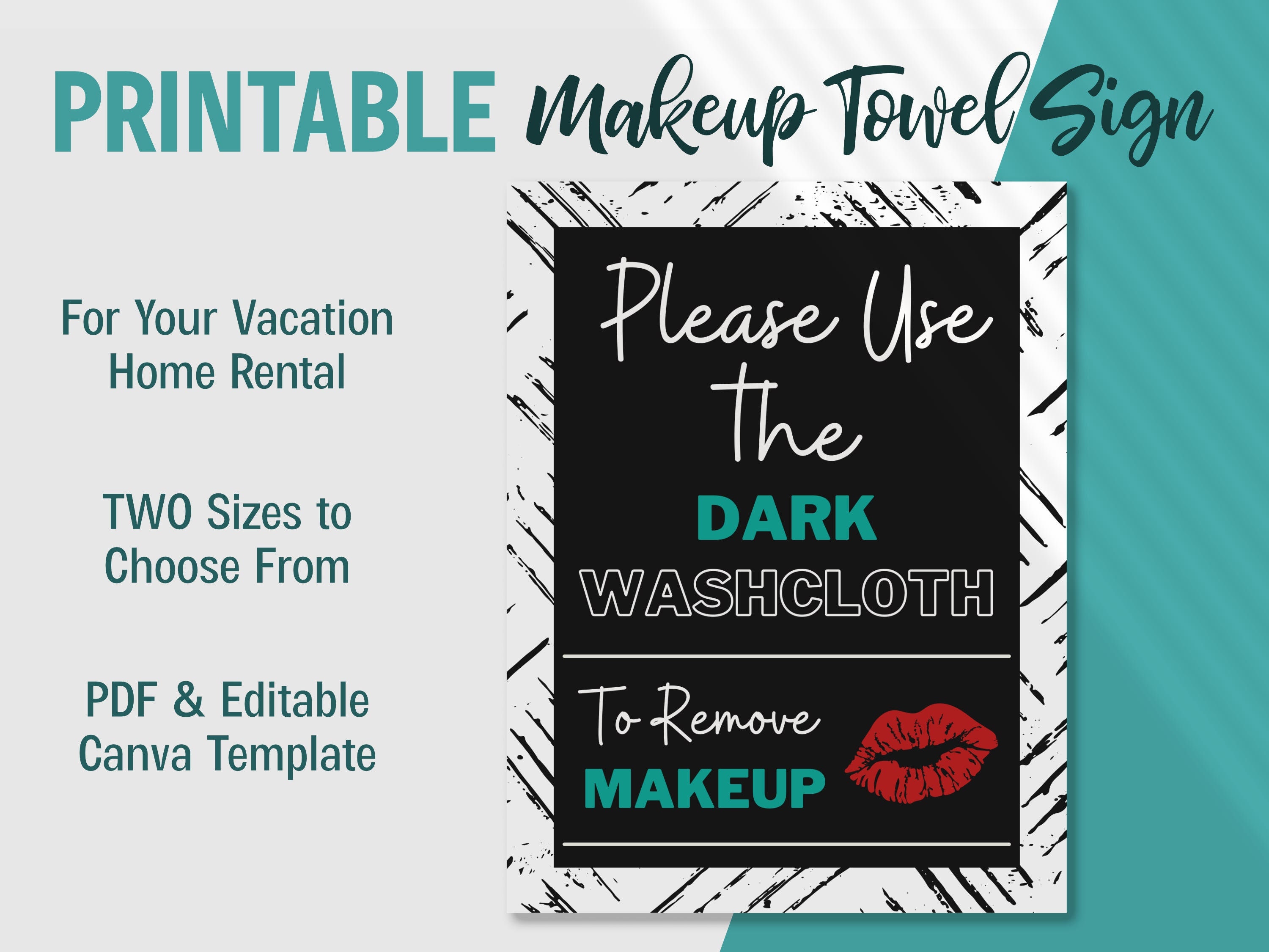 Airbnb Signs Makeup, Canva Template Instant Download Printable Airbnb ...