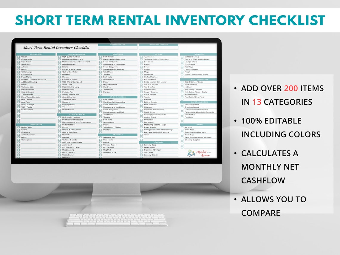 Inventory Checklist Spreadsheet | Airbnb Spreadsheet | Airbnb Host ...