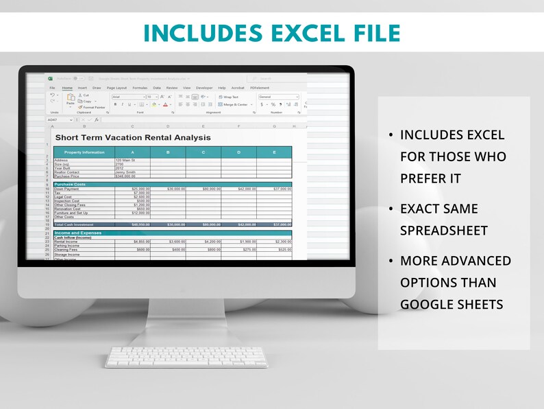 Short Term Rental Spreadsheet Air Bnb Cost Analysis Editable ...