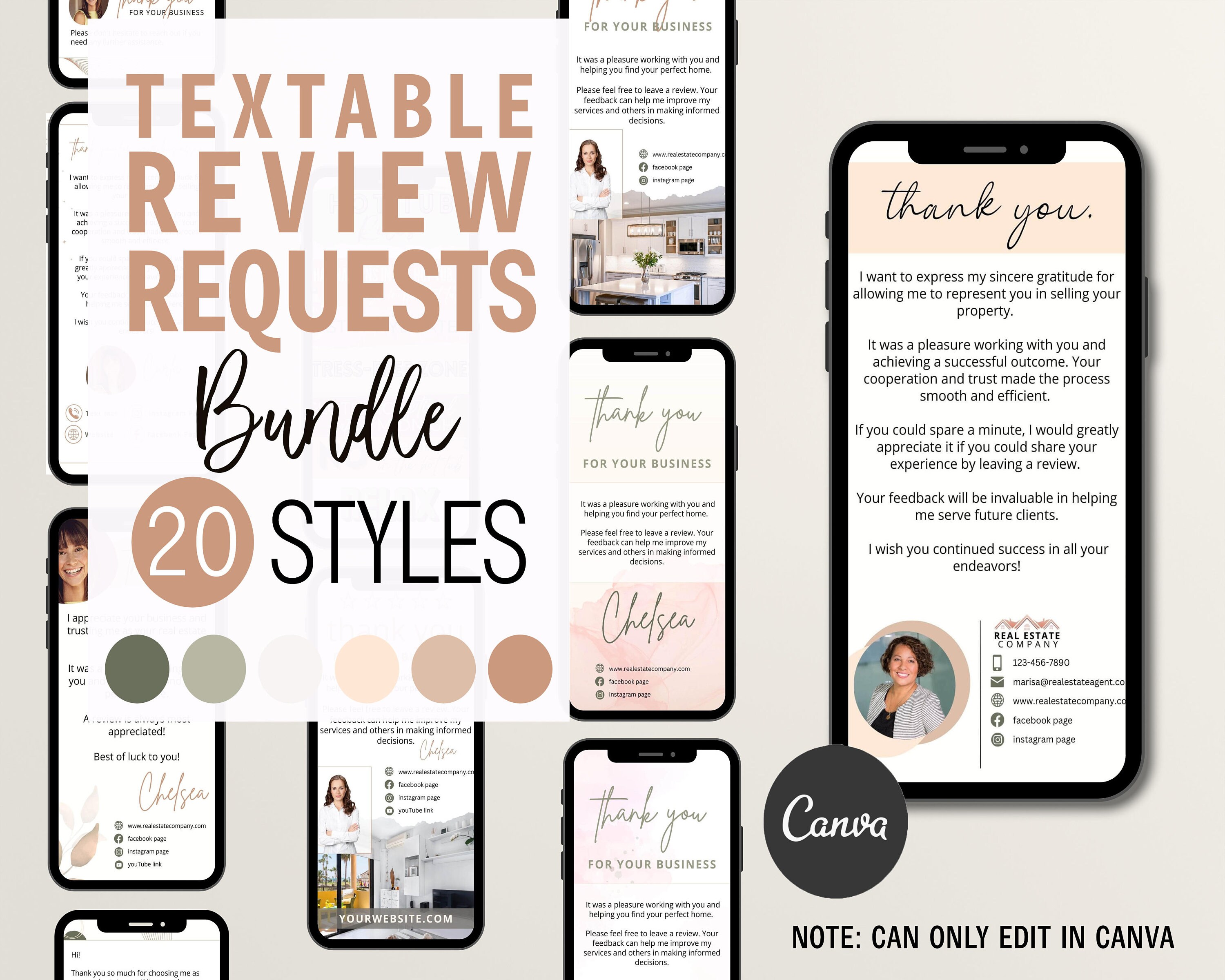 Text Template Real Estate Agent Marketing, Text Message Review Request ...