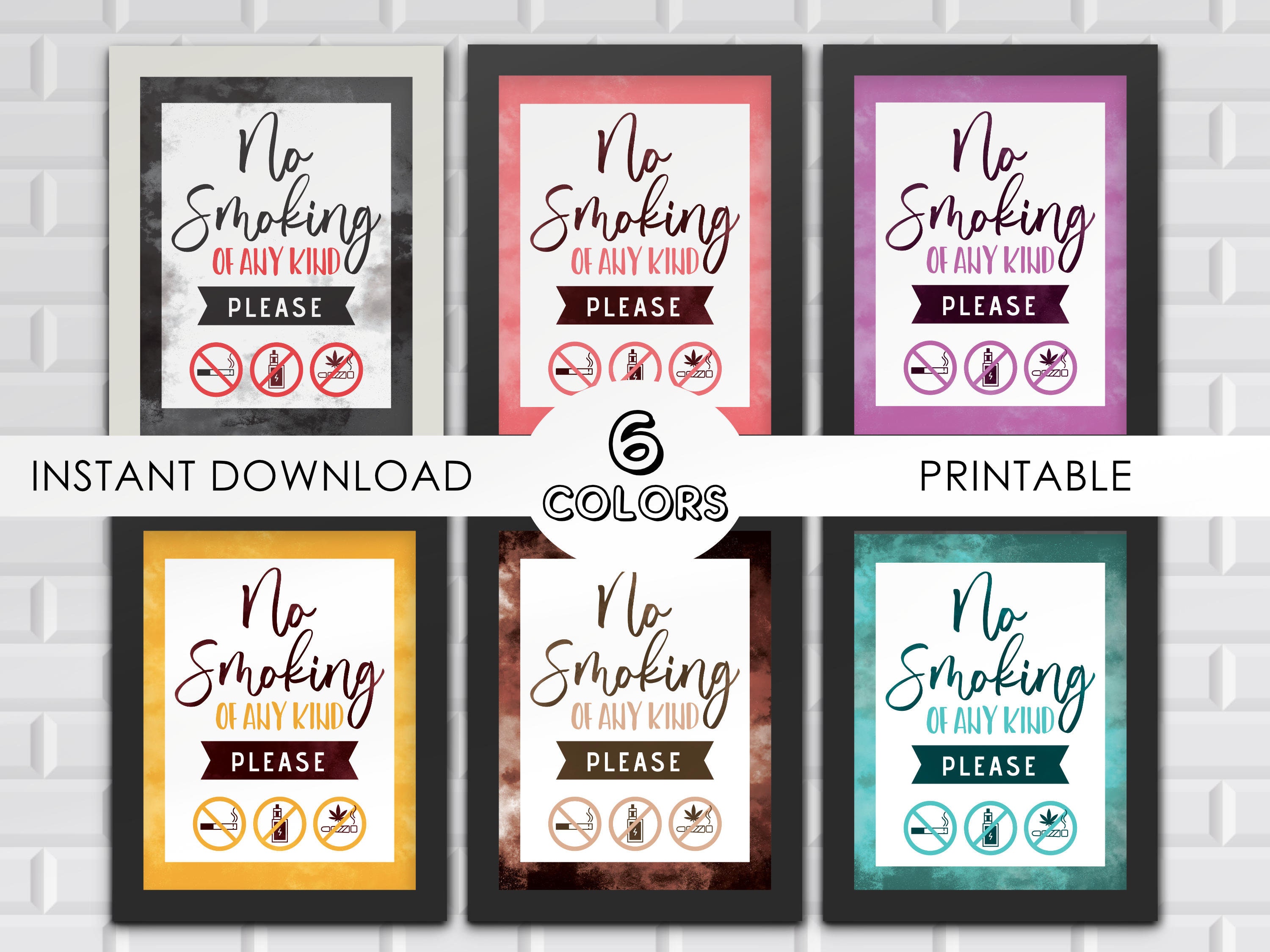 Airbnb Signs | No Smoking Signs Bundle Air Bnb Signage | Air Bnb Host ...