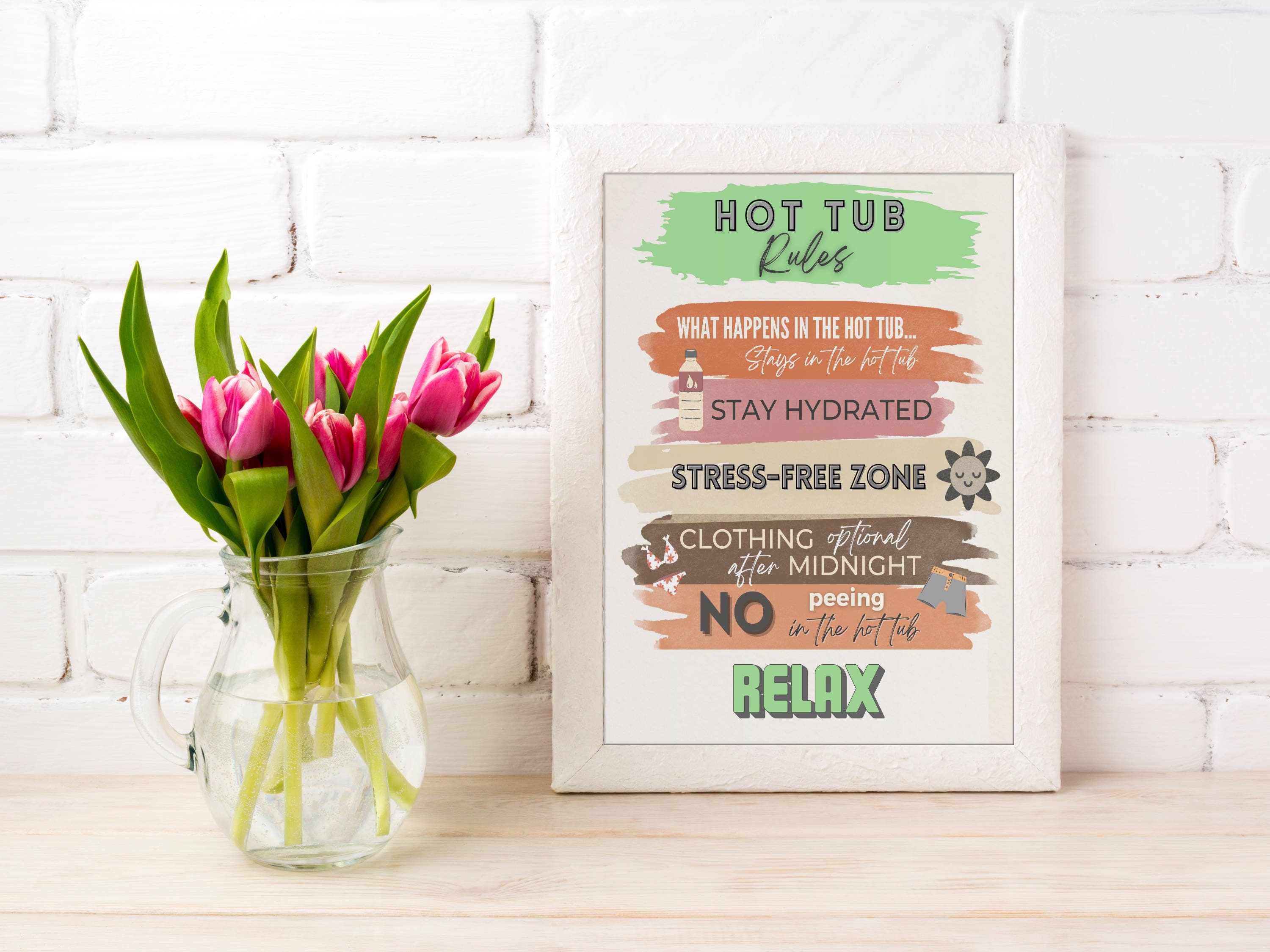 Airbnb Signs, Hot Tub Sign, VRBO Hot Tub Rules - Canva Template Hot Tub ...