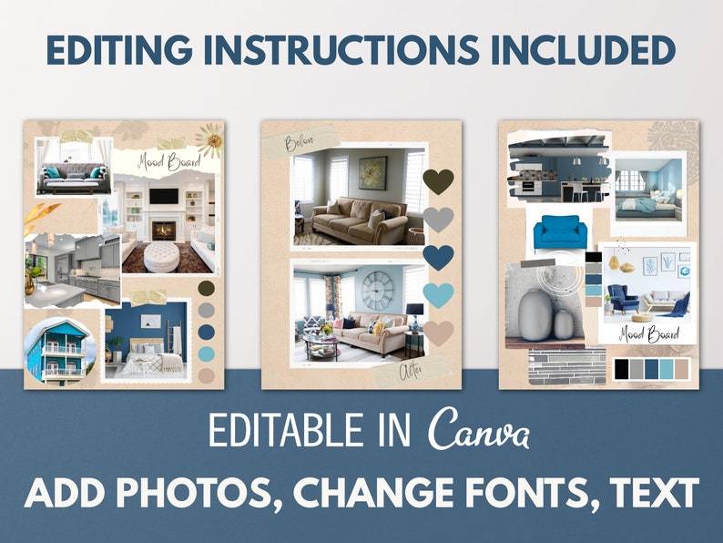 Mood Board Template for Short Term Rentals [EDITABLE], Canva Template ...