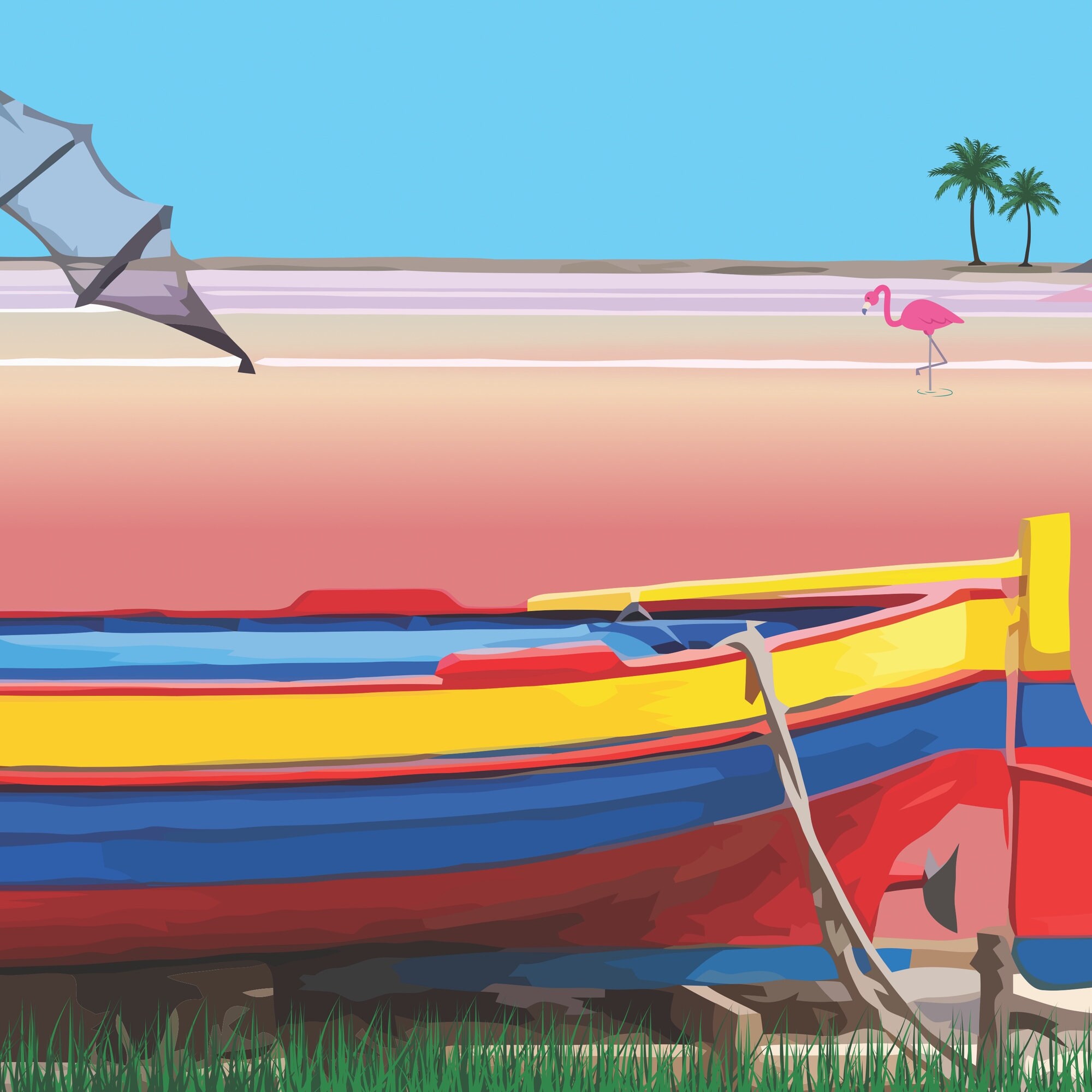 Affiche voyage Gruissan | Barque catalane | Travel Poster | Art Mural ...