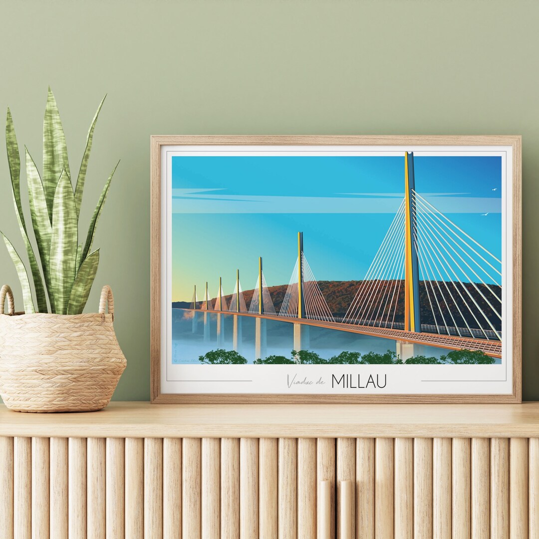 Millau Viaduct Poster | Aveyron | Occitanie | Wall Decor | Art Print ...