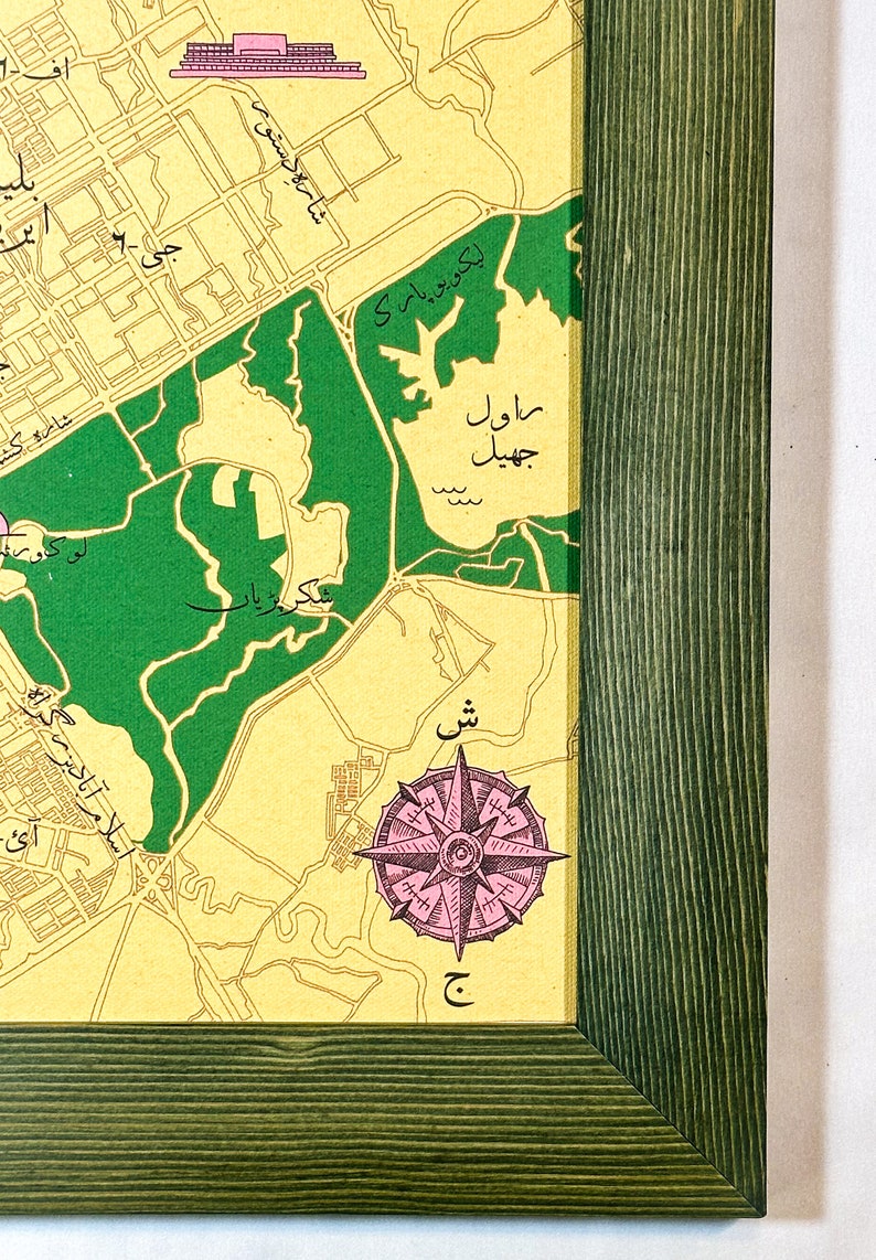 Urdu Map of Islamabad, Pakistan - Etsy