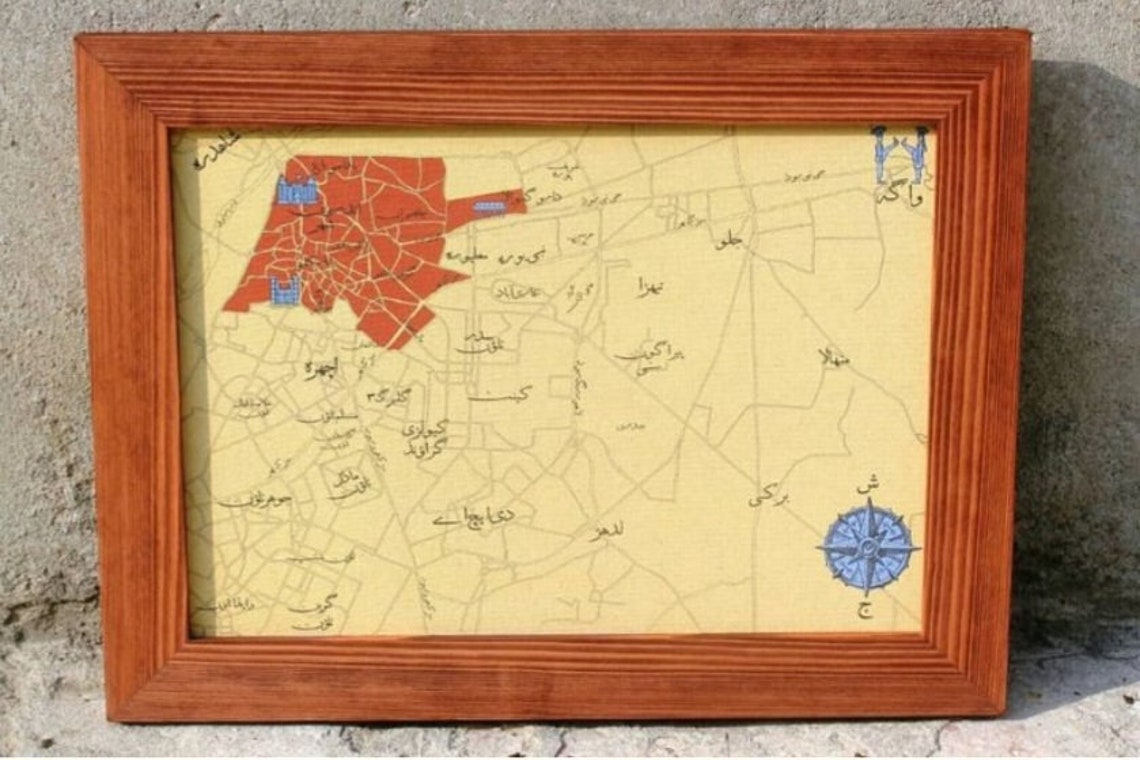 Urdu Map of Lahore, Pakistan - Etsy