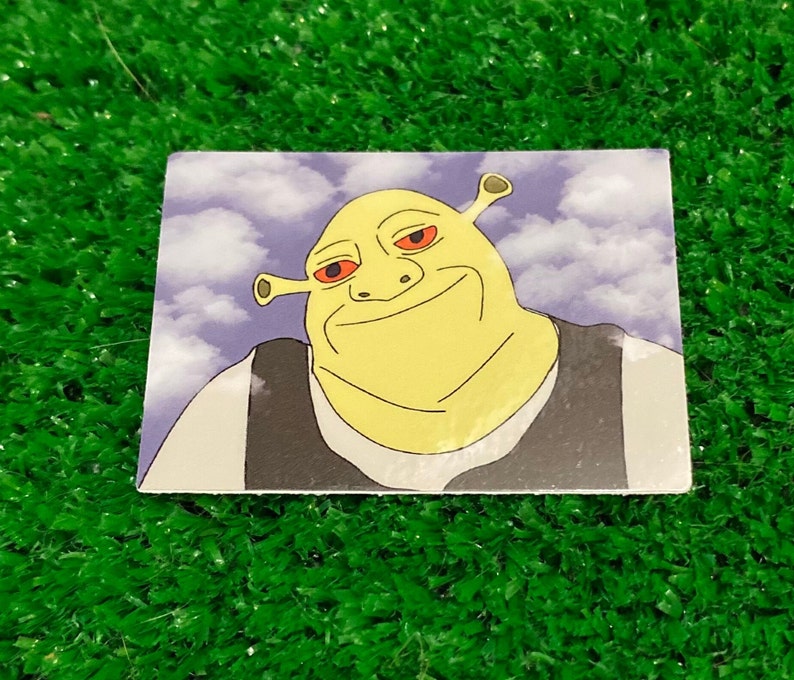 Funny Crying/high Shrek Meme Glossy Sticker Decal - Etsy