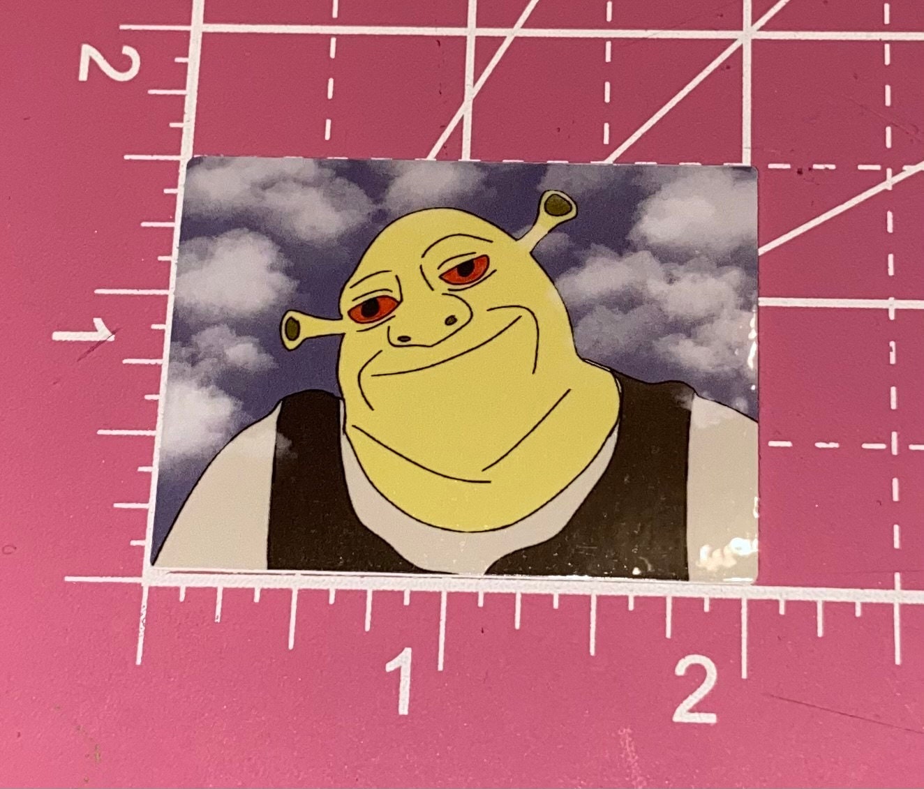 Funny Crying/high Shrek Meme Glossy Sticker Decal - Etsy