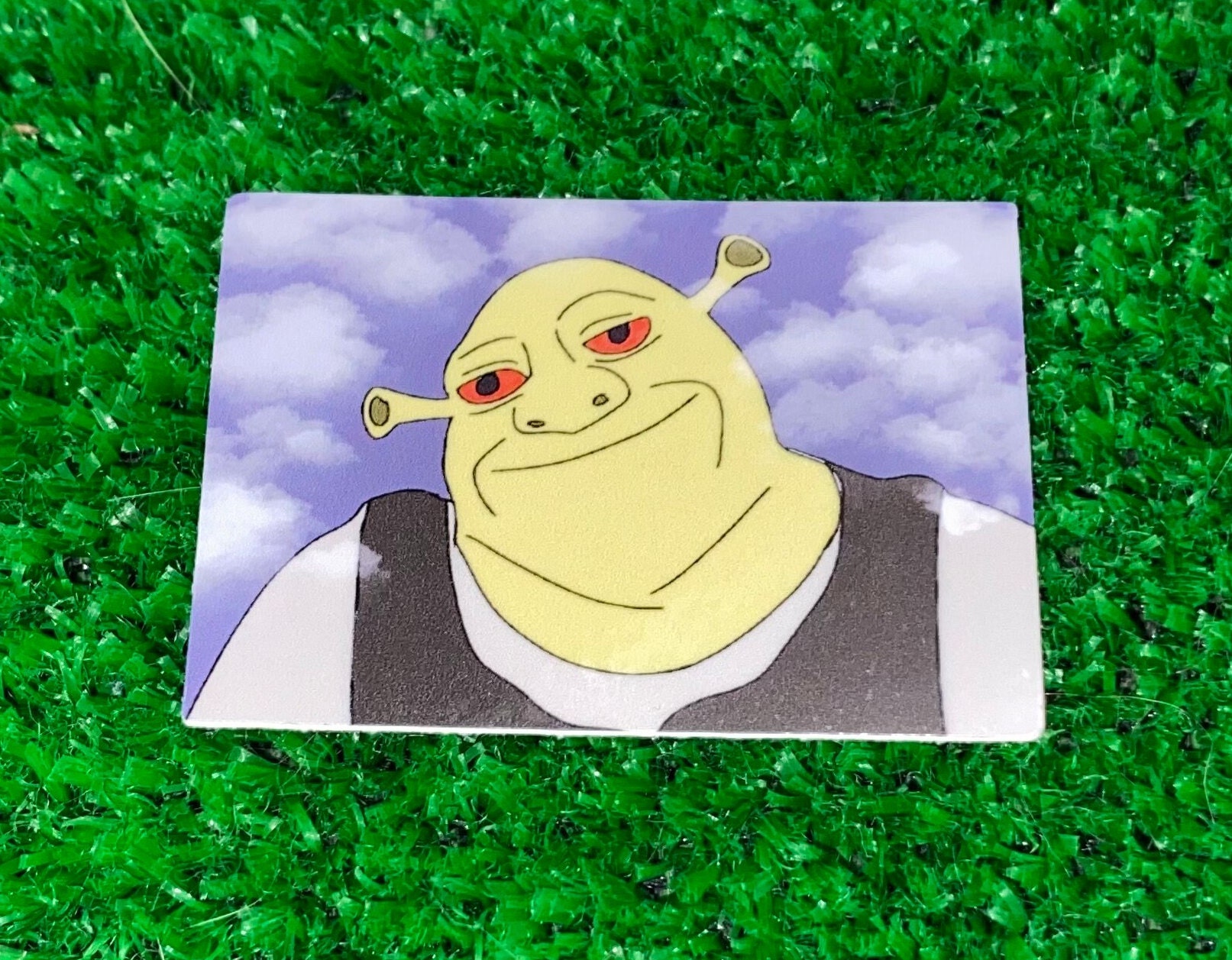 Funny Crying/high Shrek Meme Glossy Sticker Decal - Etsy