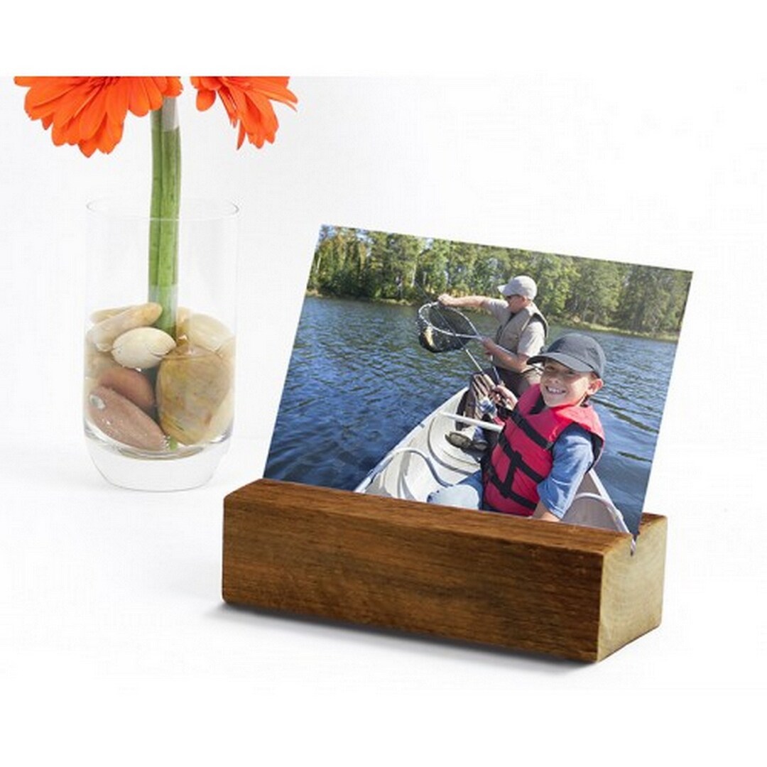 Reclaimed Wood 5x7 Photo Block Stand, Barn Wood Photo Frame, Rustic ...