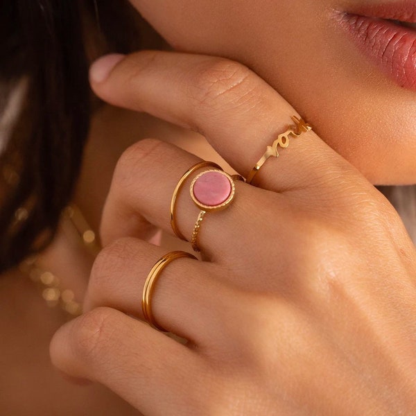 Waterproof Gold Ring Set - Etsy