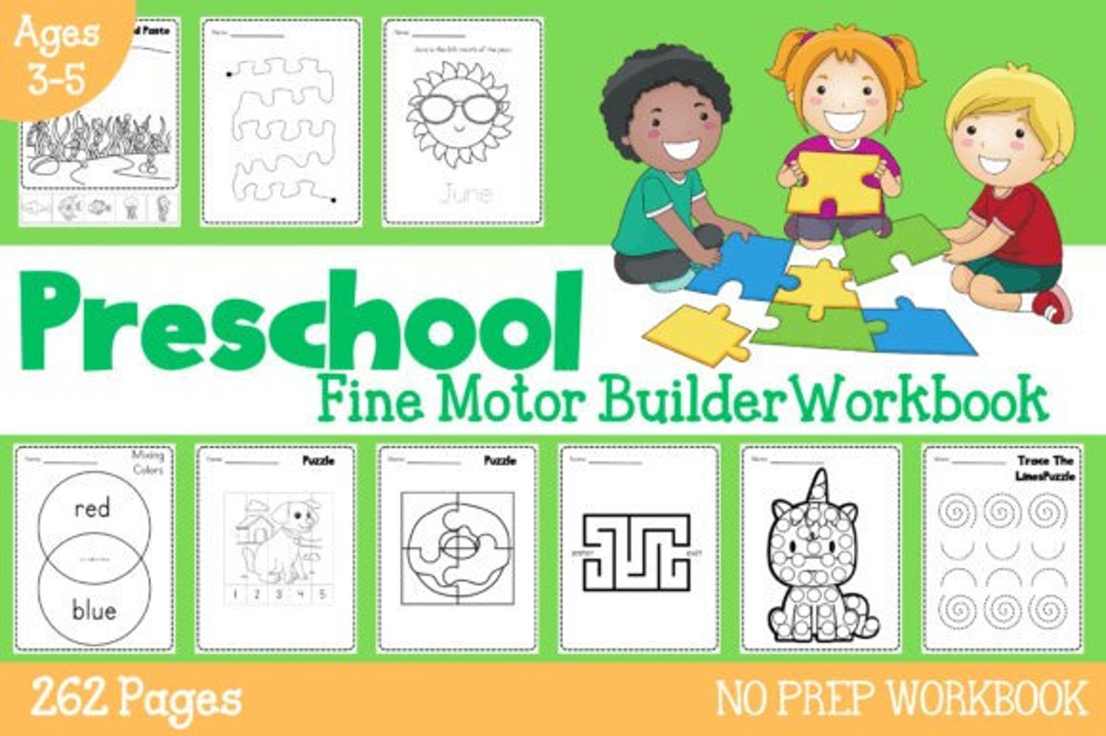 Preschool Fine Motor Building Workbook | 260+ Printable Activity Pages ...