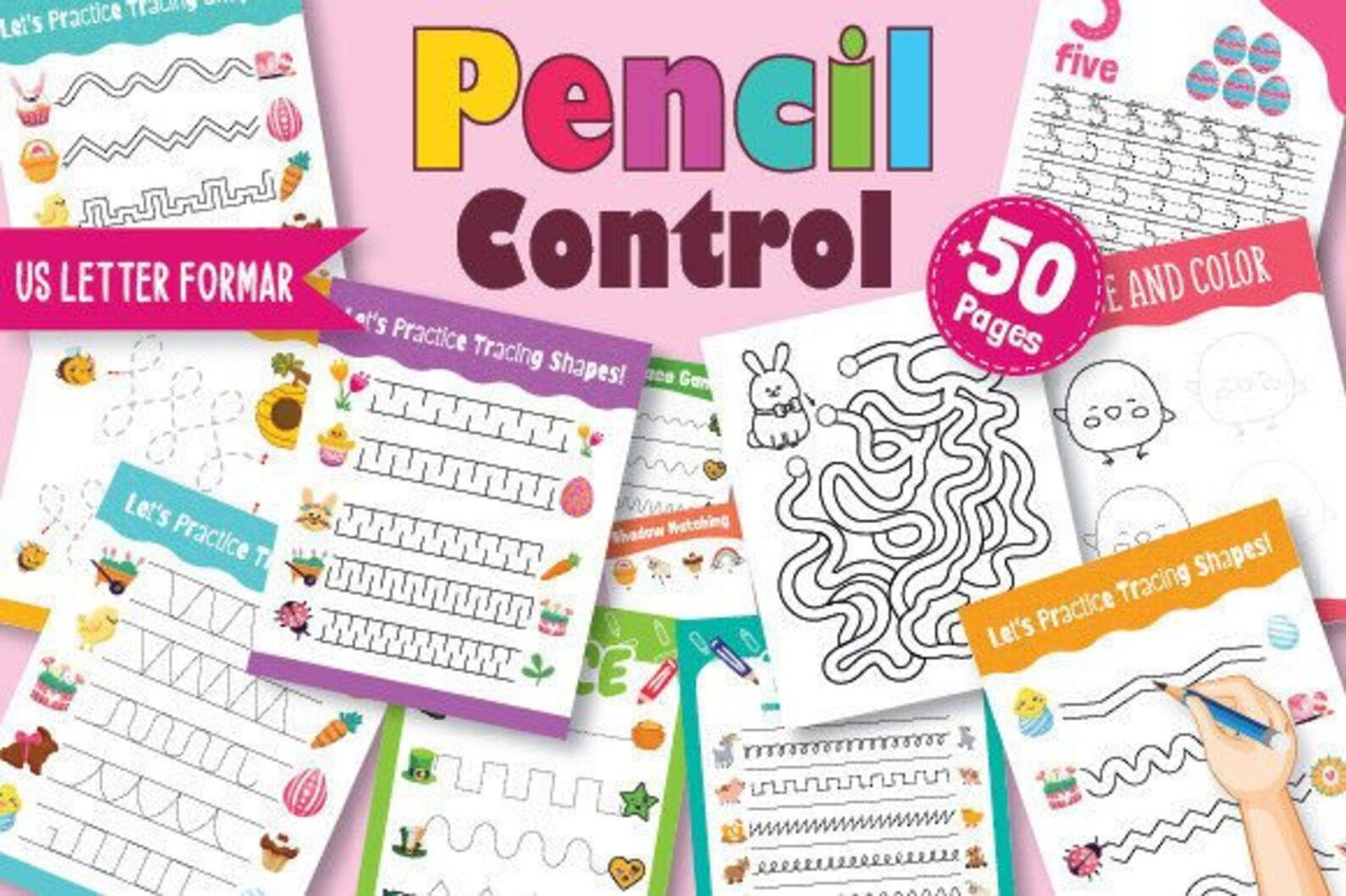 Pencil Control Tracing Workbook for Kids | 50 Printable Pages of ...