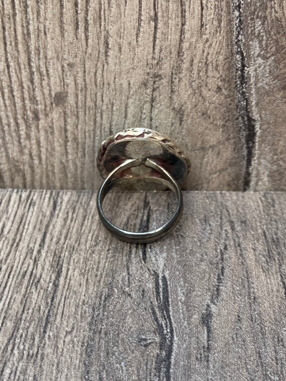 Rope Detailed Silver and Turquoise Native American Ri… - Gem