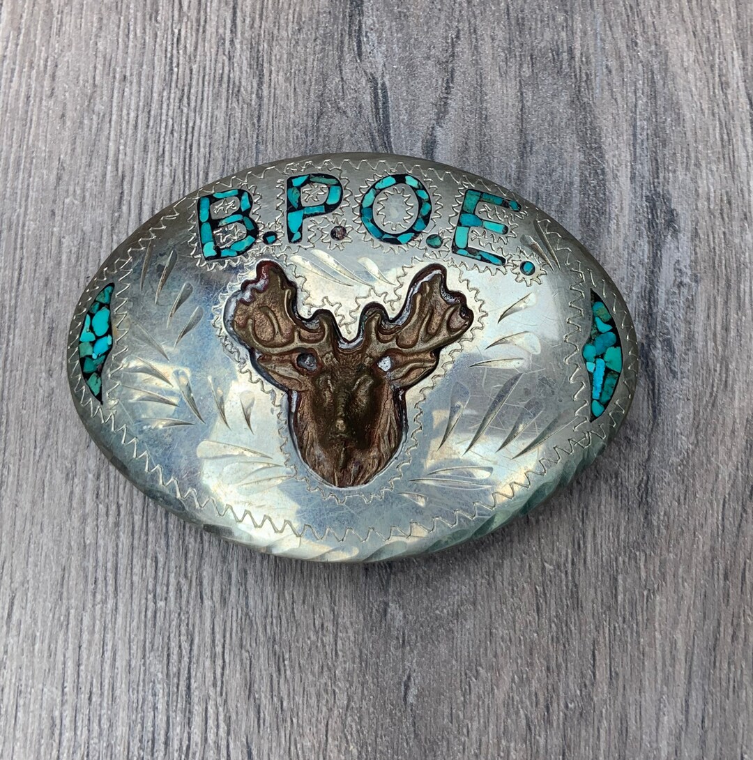 Vintage Moose Belt Buckle - Etsy