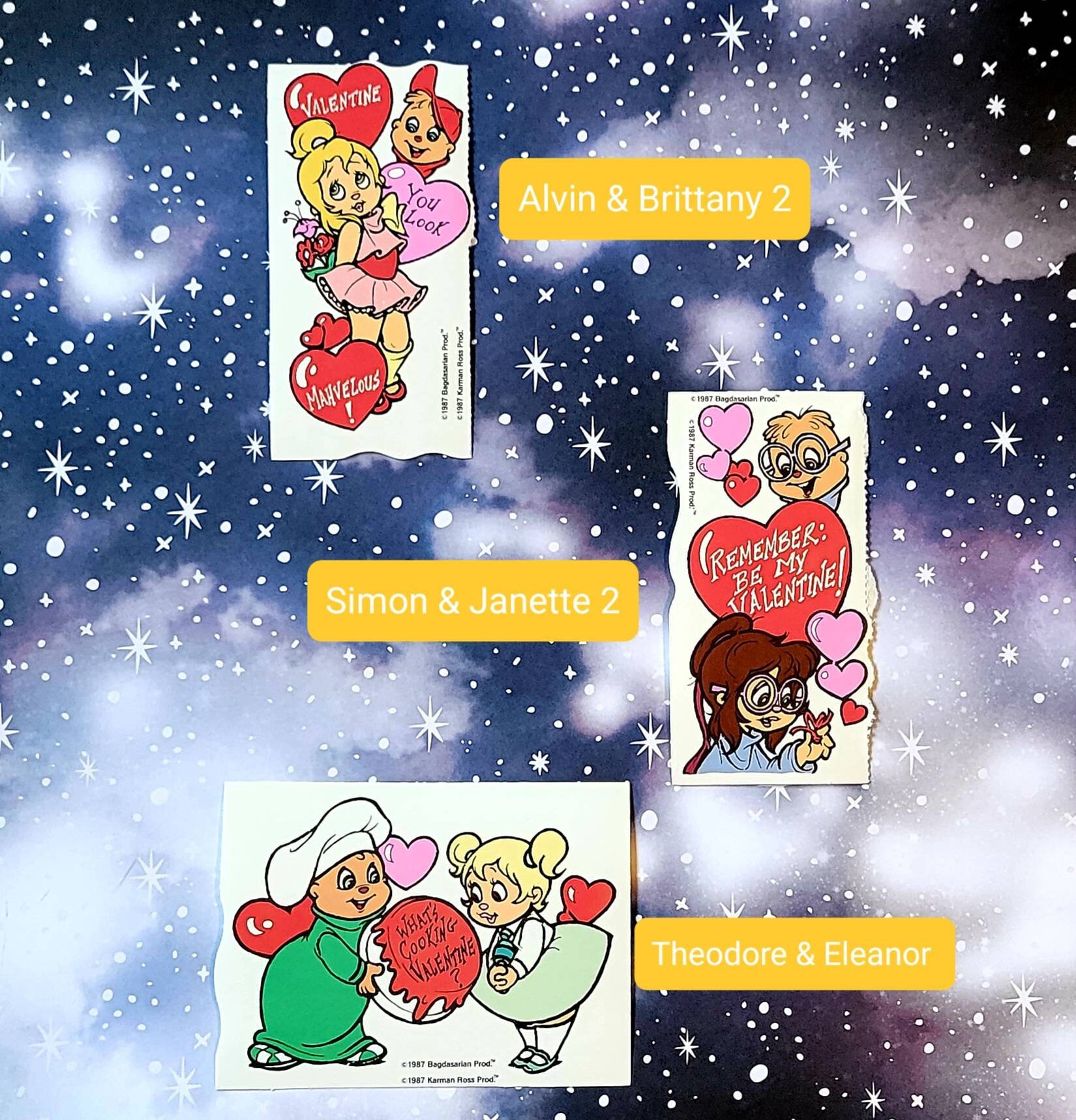 1980s Vintage Alvin & the Chipmunks Valentine's Day Cards - Etsy Canada