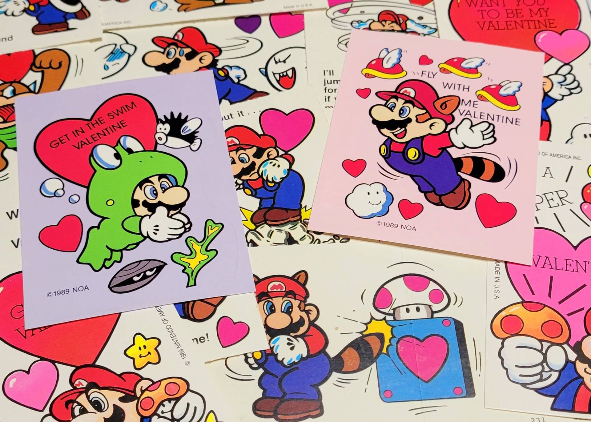 Vintage 80s Super Mario Valentine's Day Cards - Etsy