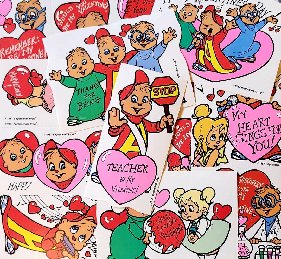 1980s Vintage Alvin & the Chipmunks Valentine's Day Cards - Etsy
