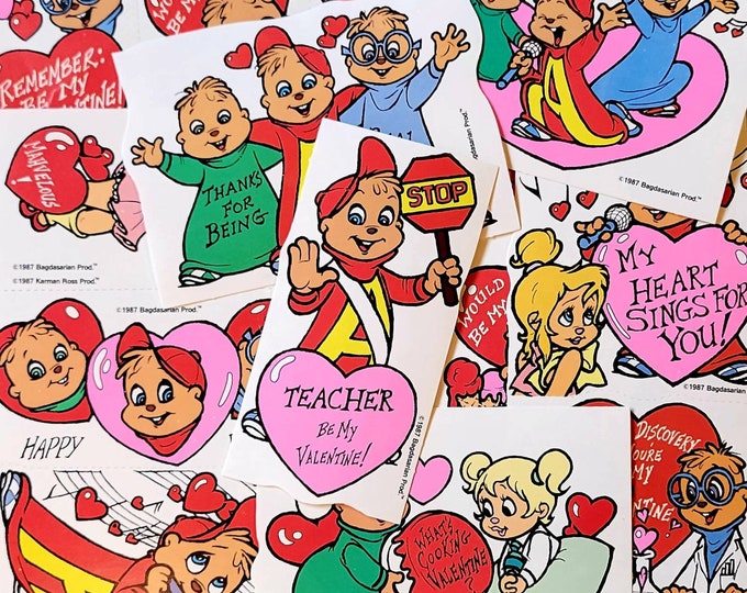1980s Vintage Alvin & the Chipmunks Valentine's Day Cards - Etsy