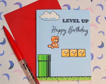 8bit Birthday Card - Etsy