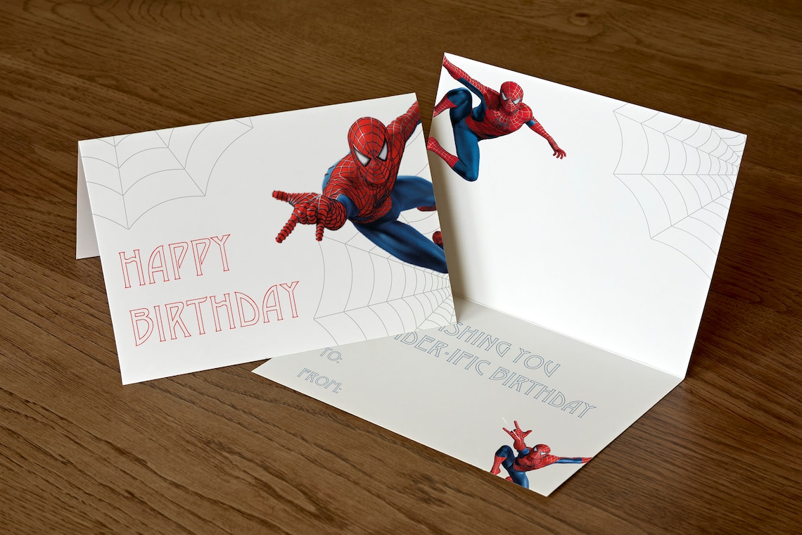 Spider Man Birthday Card PNG & SVG File Instant Download - Etsy
