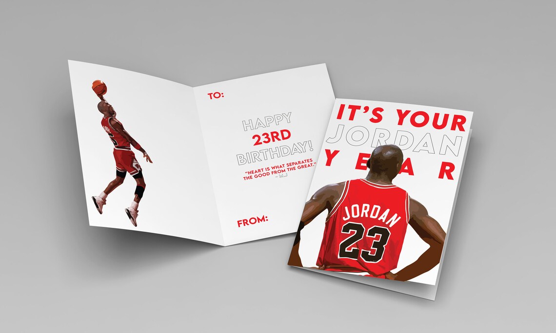 It's Your Jordan Year 23rd Birthday Card PNG & PDF File Instant ...