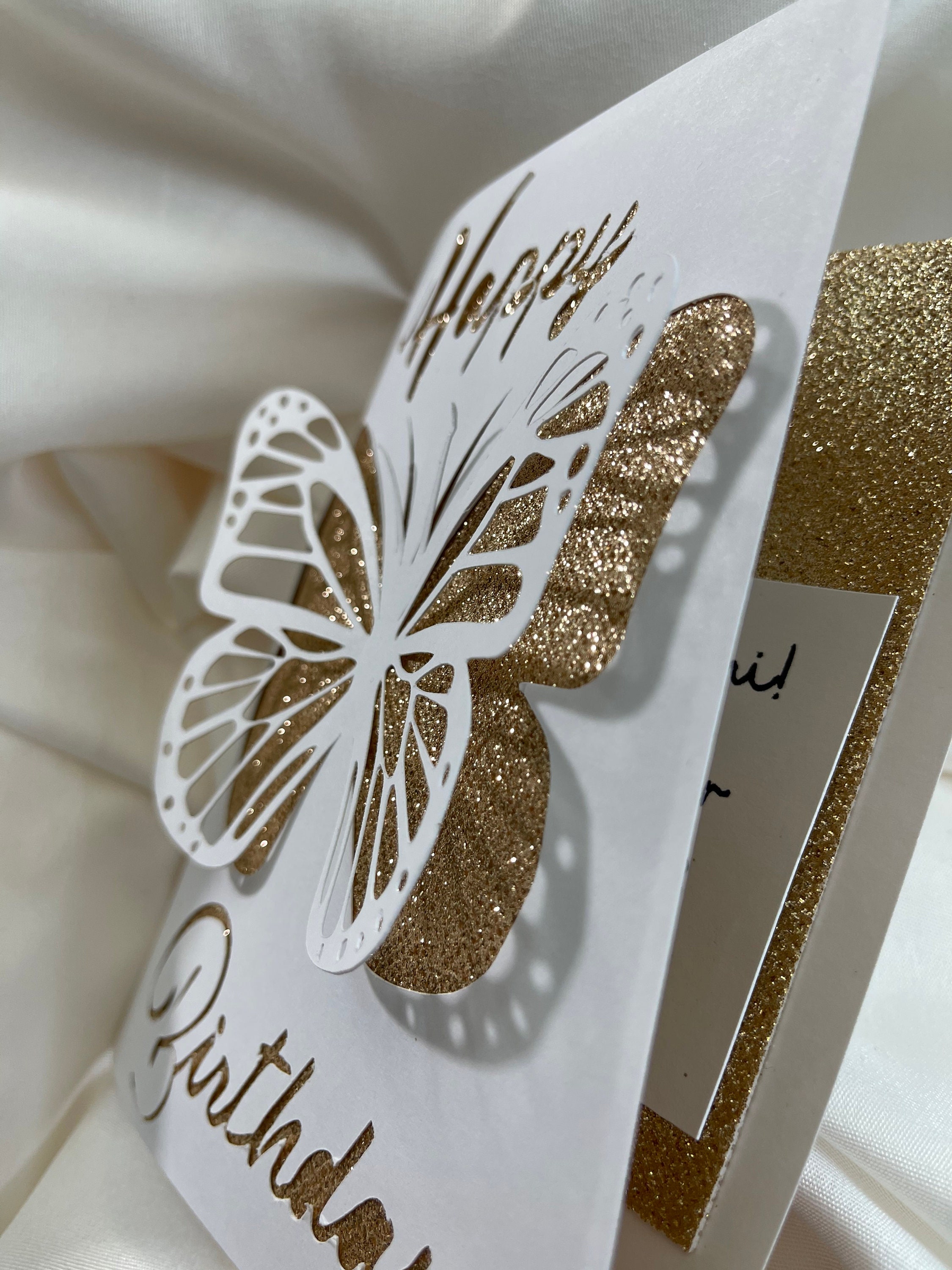 Cricut Birthday Butterfly Card Template PNG & SVG File Instant | Etsy