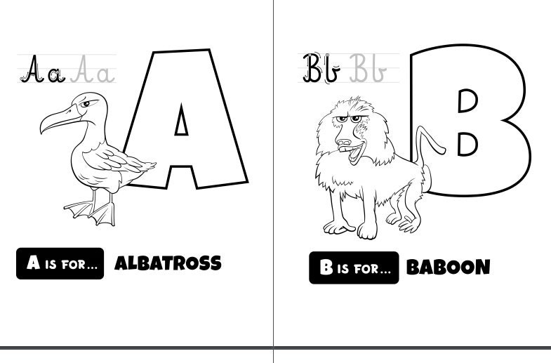 26 Alphabet Coloring Pages - Etsy