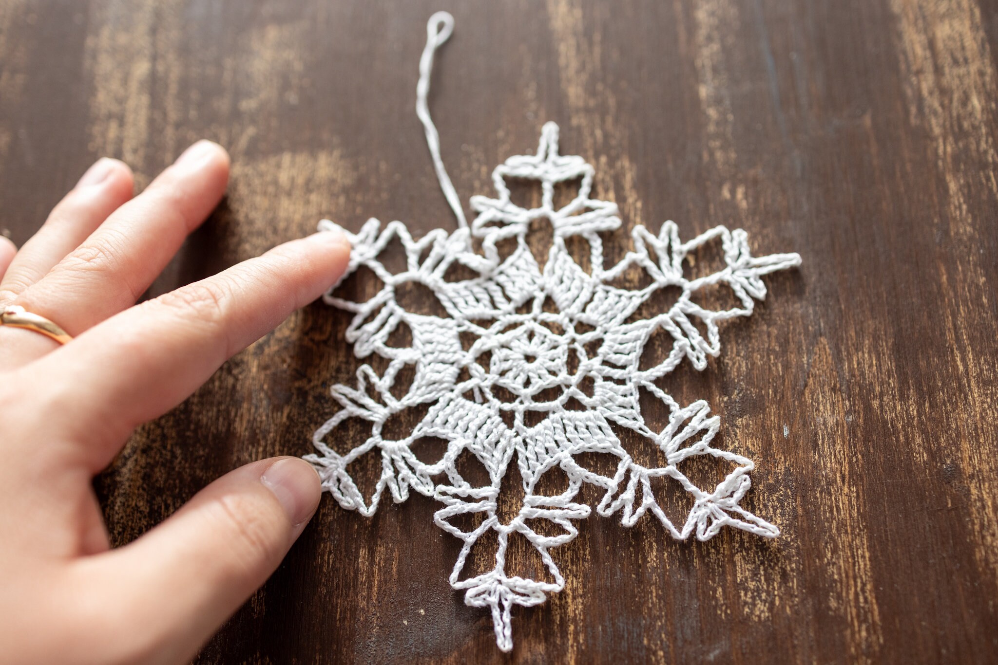 Crochet Snowflake 13 Cm Handmade Snowflake Cotton - Etsy