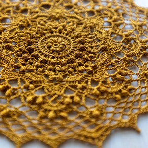 Golden Crochet Doily, 25 Cm, Mamie Doily, Designed by Olga Shalaeva ...