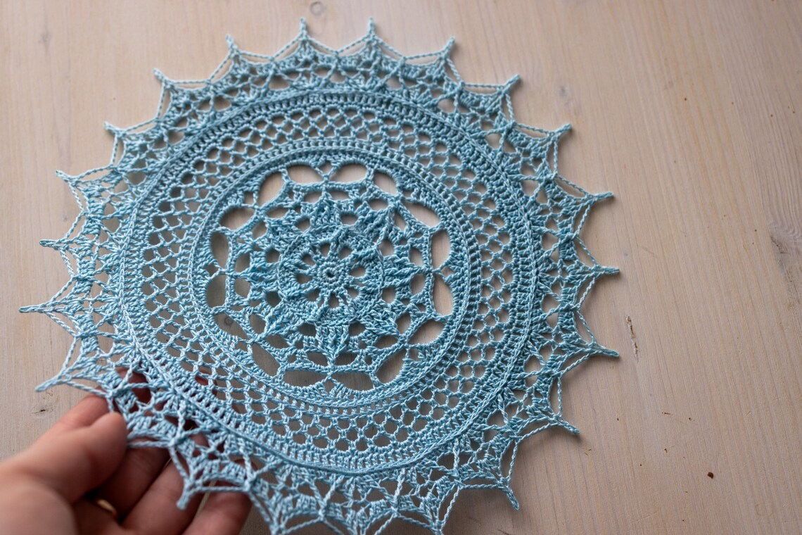 Blue Crochet Doily, 25 Cm, Leilani Doily Designed by Ramalakshmi ...