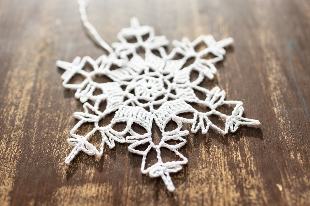 Crochet Snowflake, 13 Cm, Handmade Snowflake, Cotton Snowflake ...