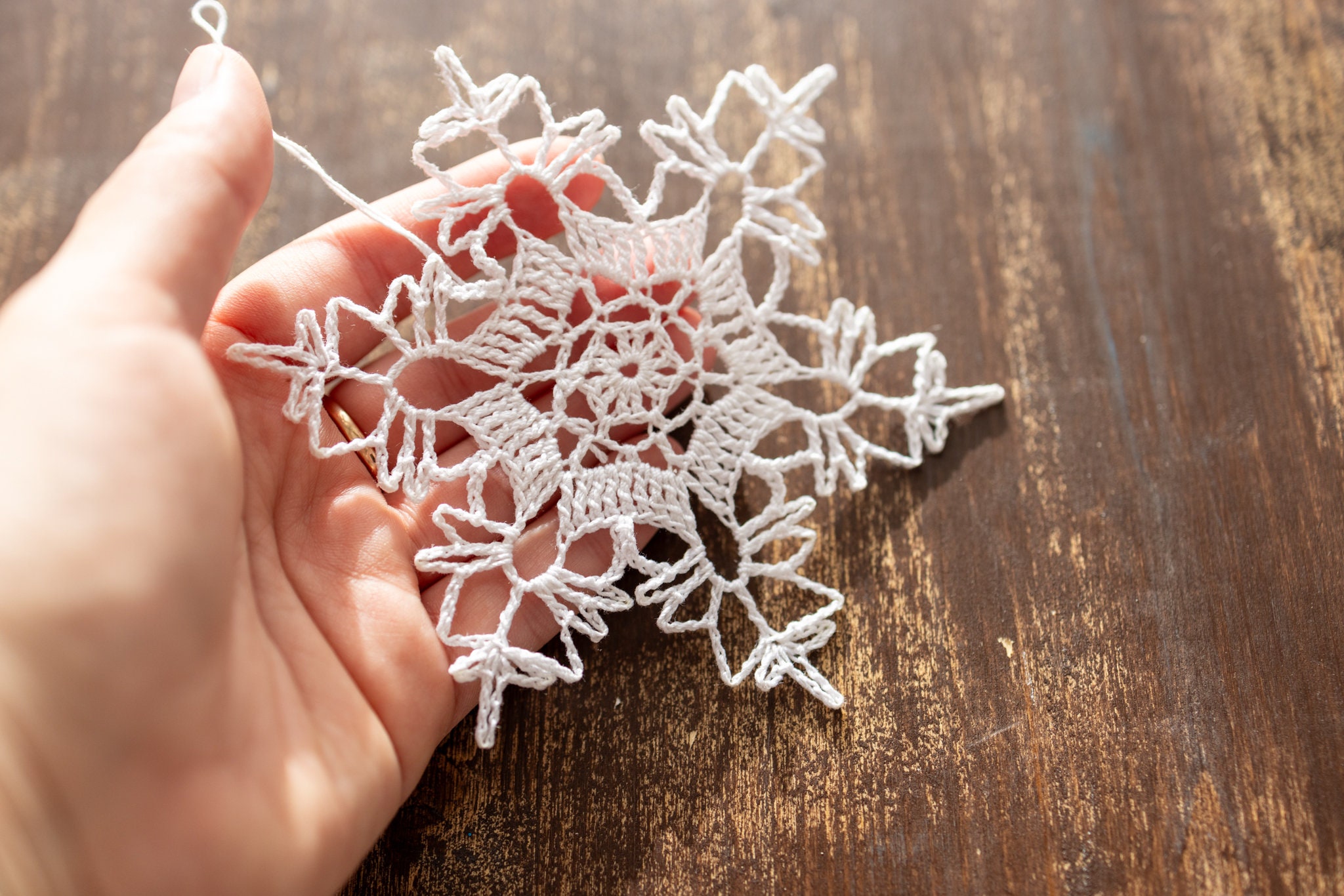 Crochet Snowflake, 13 Cm, Handmade Snowflake, Cotton Snowflake ...