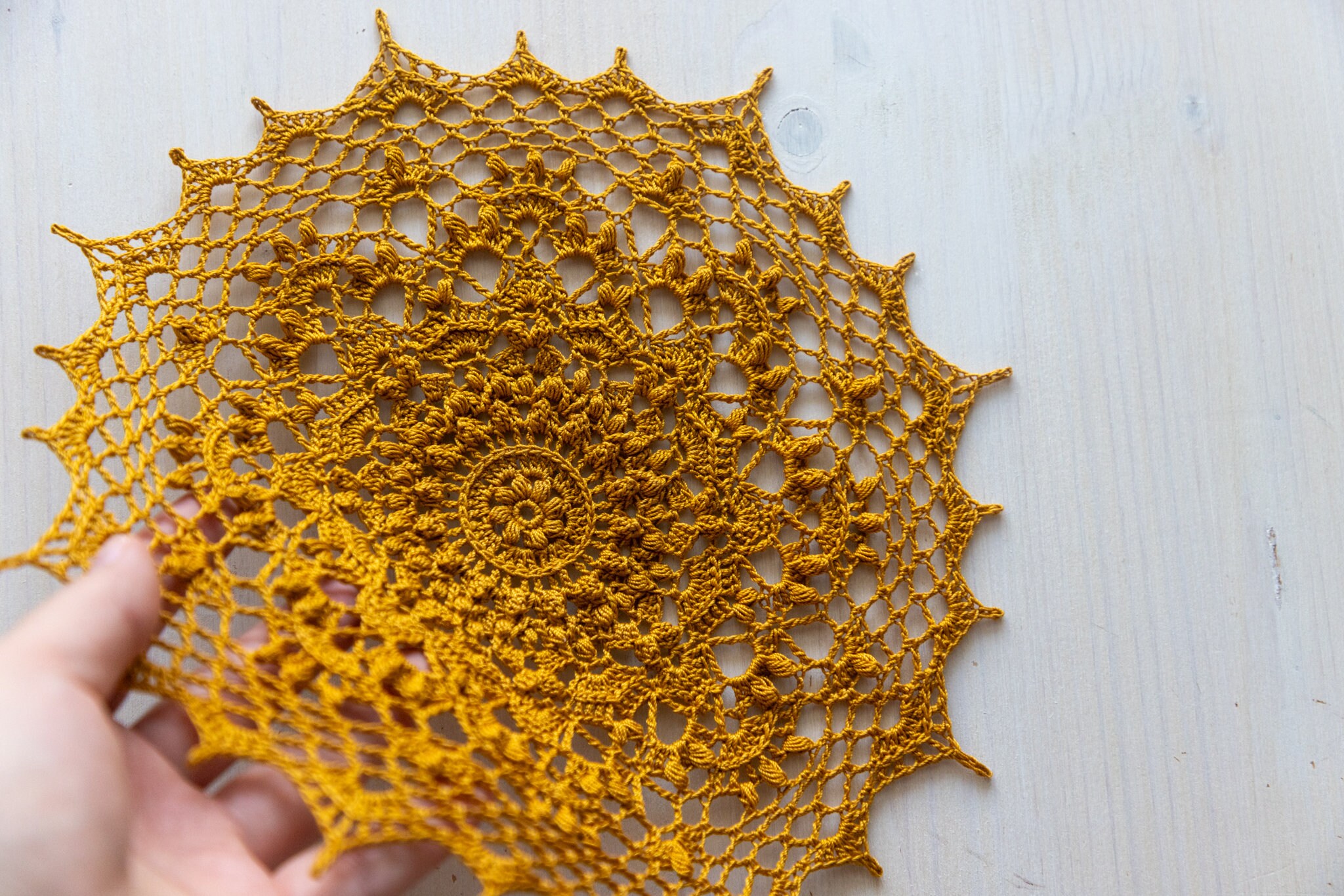 Golden Crochet Doily, 25 Cm, Mamie Doily, Designed by Olga Shalaeva ...