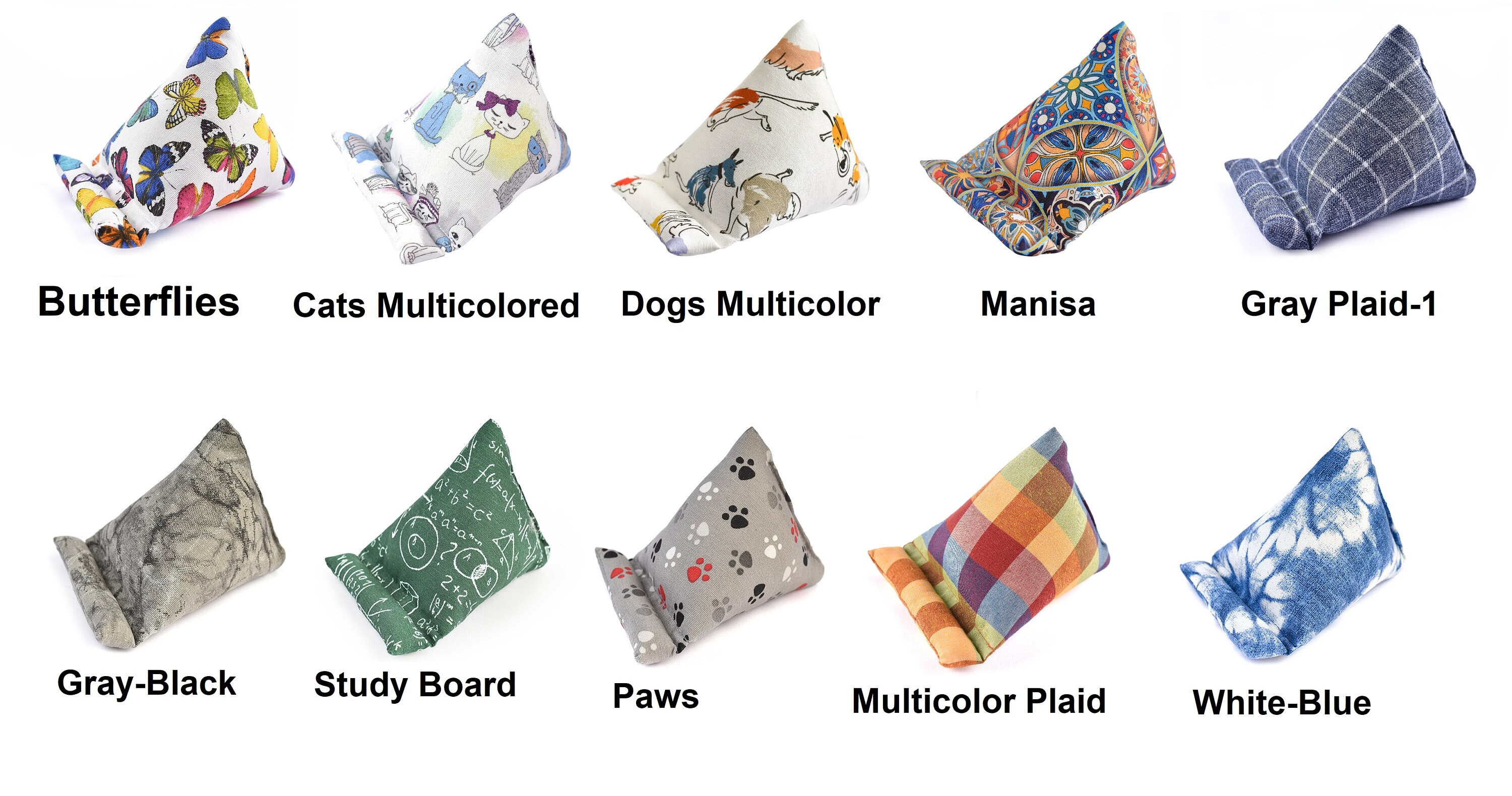 Handmade Phone Pillow Holder the Wedge Mobile Device Stand Fabric Phone ...