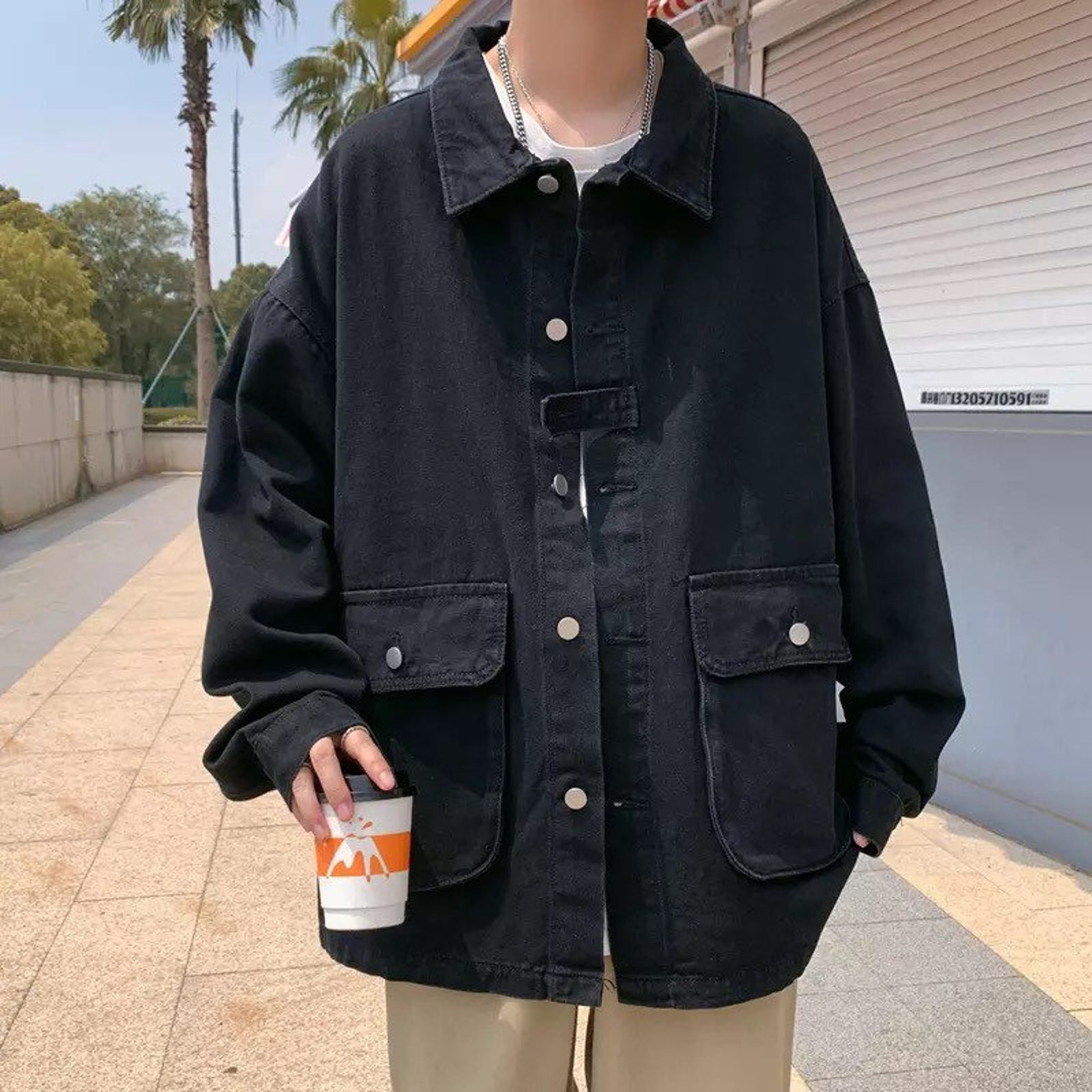 Jackets Men Spring Streetwear Style L Loose Cargo Pockets - Etsy