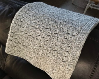 Grey Crochet Blanket | Etsy