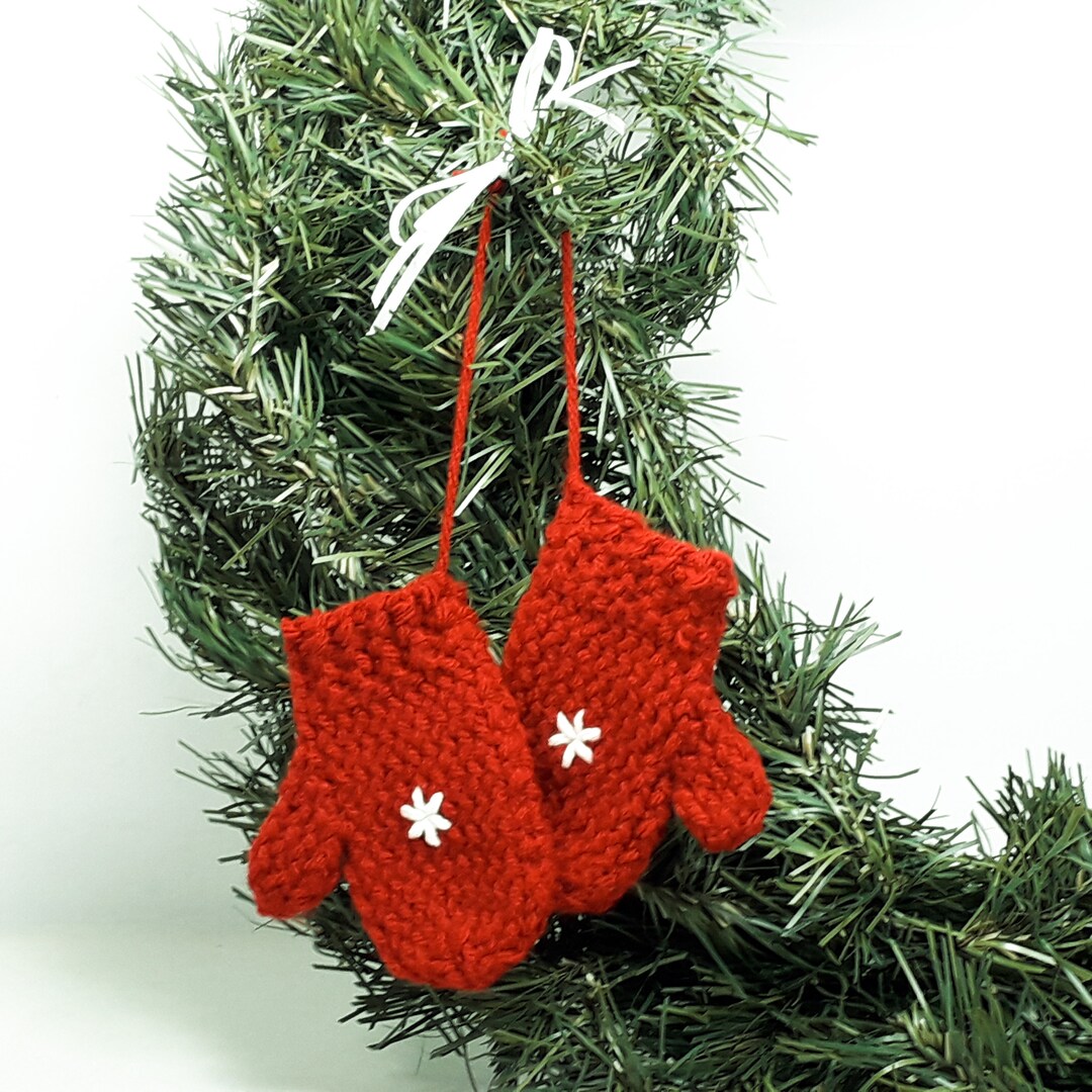 Hand-knitted Mittens Christmas Tree Ornaments 4” - Etsy