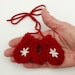 Hand Knitted Tiny Mitten Christmas Ornaments 2 Sets, Red and Green ...