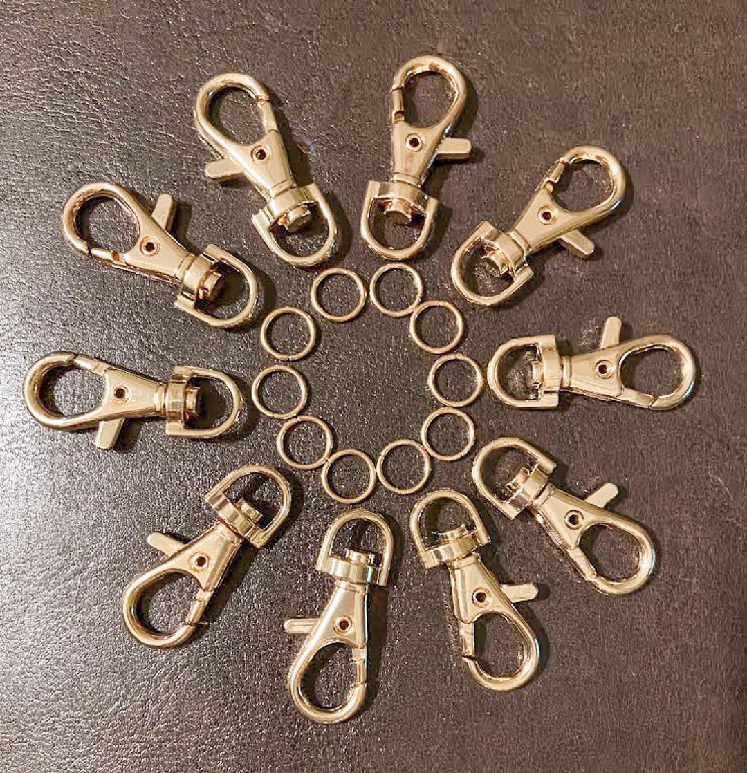 10 Swivel Lobster Claw Clasps 38mm Gold Tone Metal With Jump Rings - Etsy