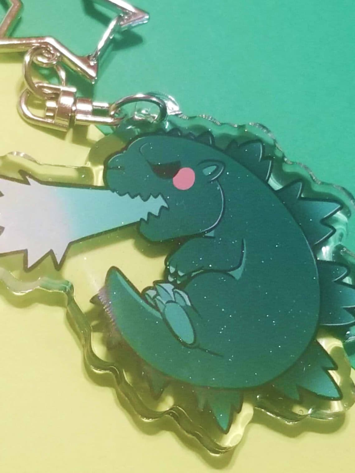Godzilla blast keychain acrylic godzilla chibi epoxy | Etsy