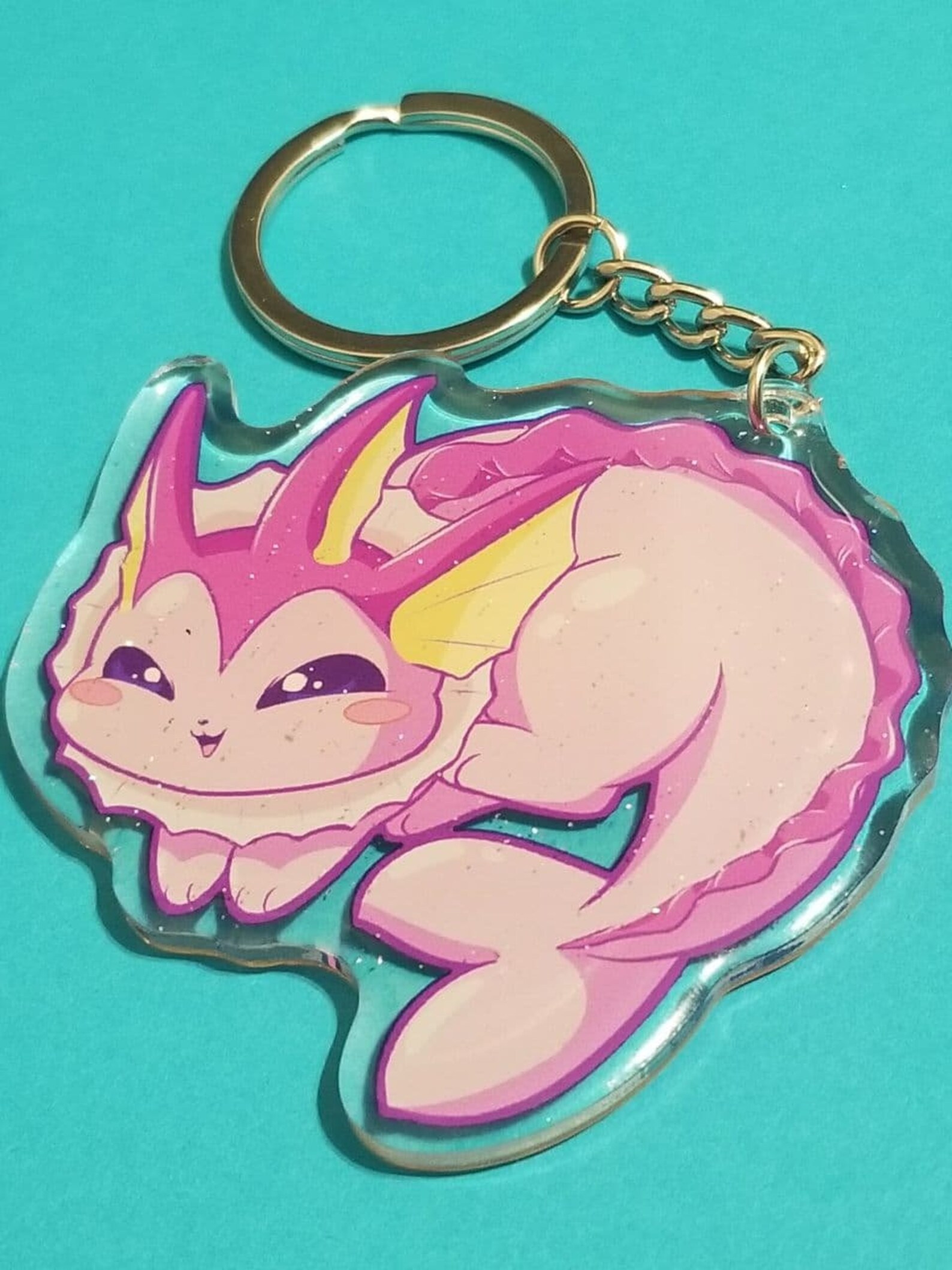 Vaporeon acrylic keychain dual sided shiny charm | Etsy