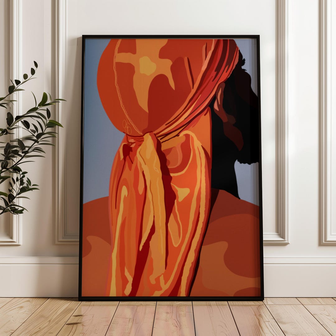 Digital Art of Black Man Wearing Du-rag | Bold Urban Wall Art | Stylish Home Decor | Instant ...